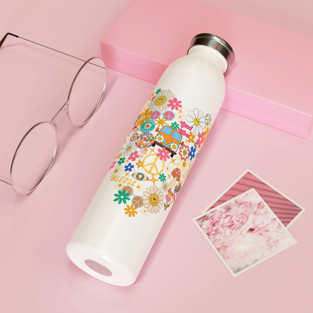 20oz Stainless Steal Bottle| Hippie Water Bottle | Hippie Peace Sign ...