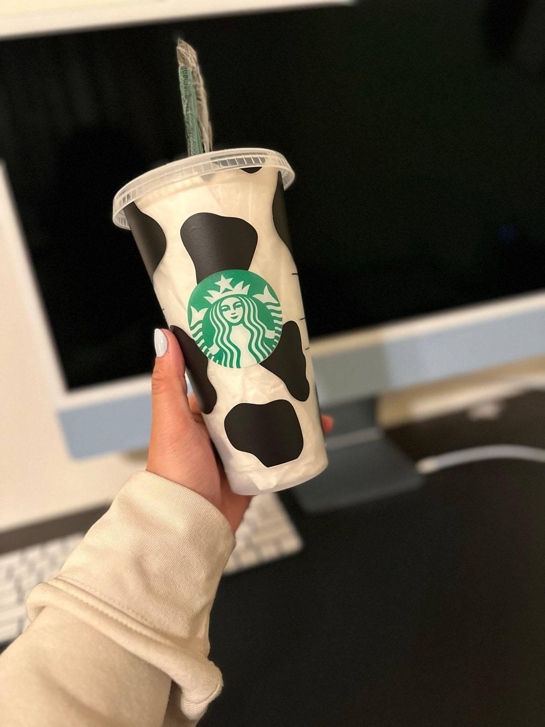 Cow Print Starbucks Cup - Etsy