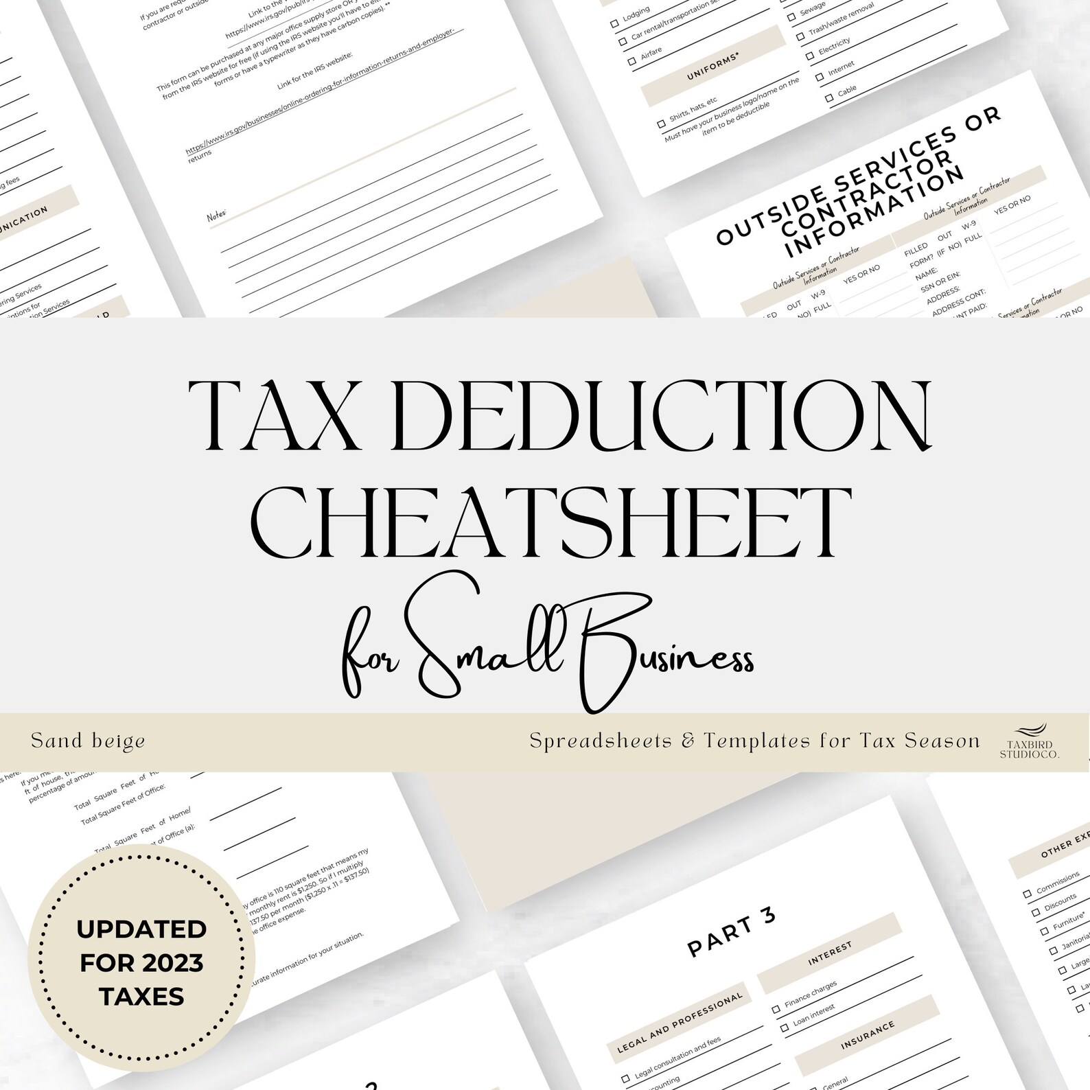 Small Business Tax Deductions Cheat Sheet, Tax Deductions Item List ...