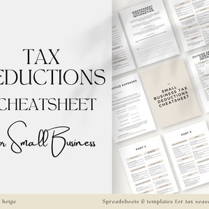 Small Business Tax Deductions Cheat Sheet Tax Deductions Item - Etsy