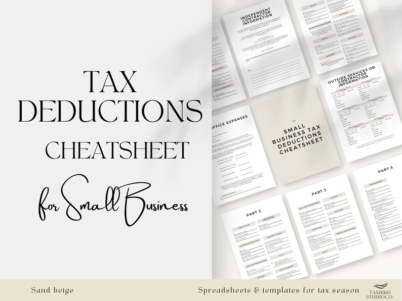 Small Business Tax Deductions Cheat Sheet Tax Deductions Item - Etsy