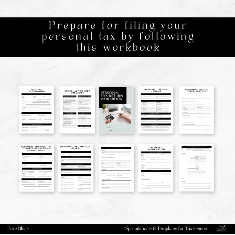 Personal Tax Return Workbook With Personal Tax Preparation Checklist ...