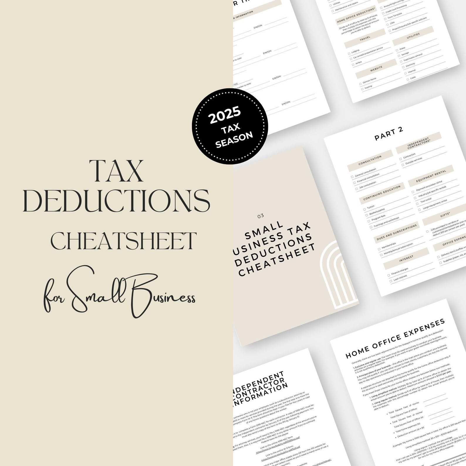 Small Business Tax Deductions Cheat Sheet, Tax Deductions Item List ...