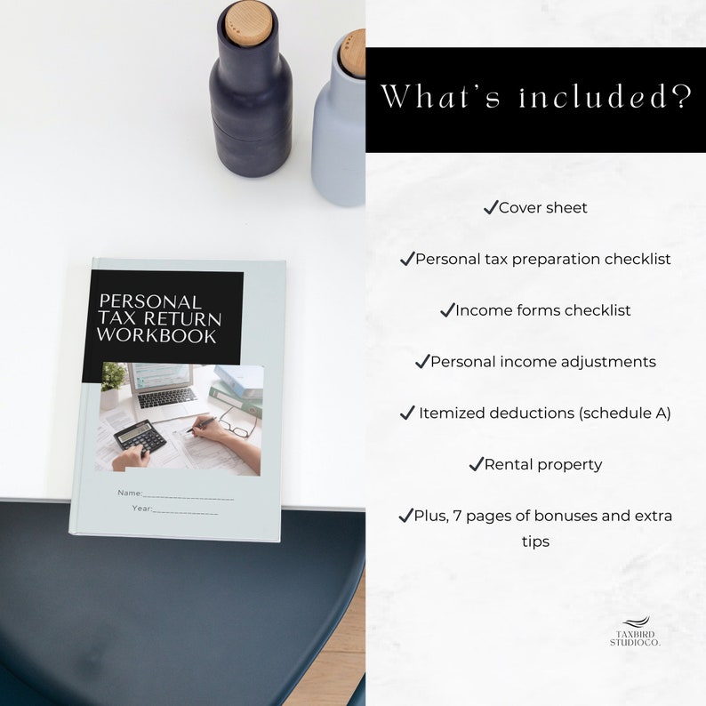 Personal Tax Return Workbook With Personal Tax Preparation Checklist ...