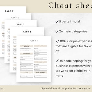 Small Business Tax Deductions Cheat Sheet, Tax Deductions Item List ...