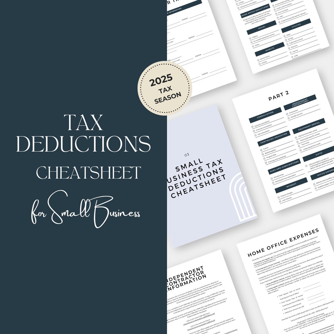 Small Business Tax Deduction Cheat Sheet – Deep Navy (new for 2024 Tax ...