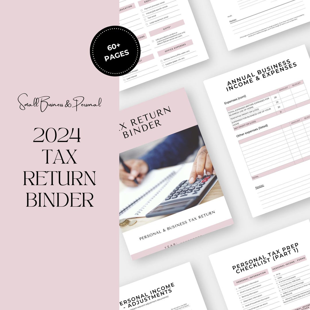 2024 Tax Return Binder (for Personal & Small Business Tax Return ...