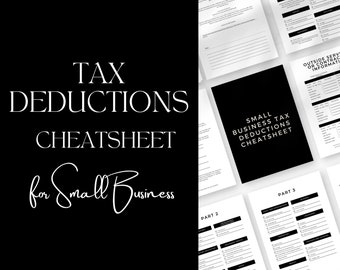 Small Business Tax Deductions Cheat Sheet, Tax Deductions Item List ...