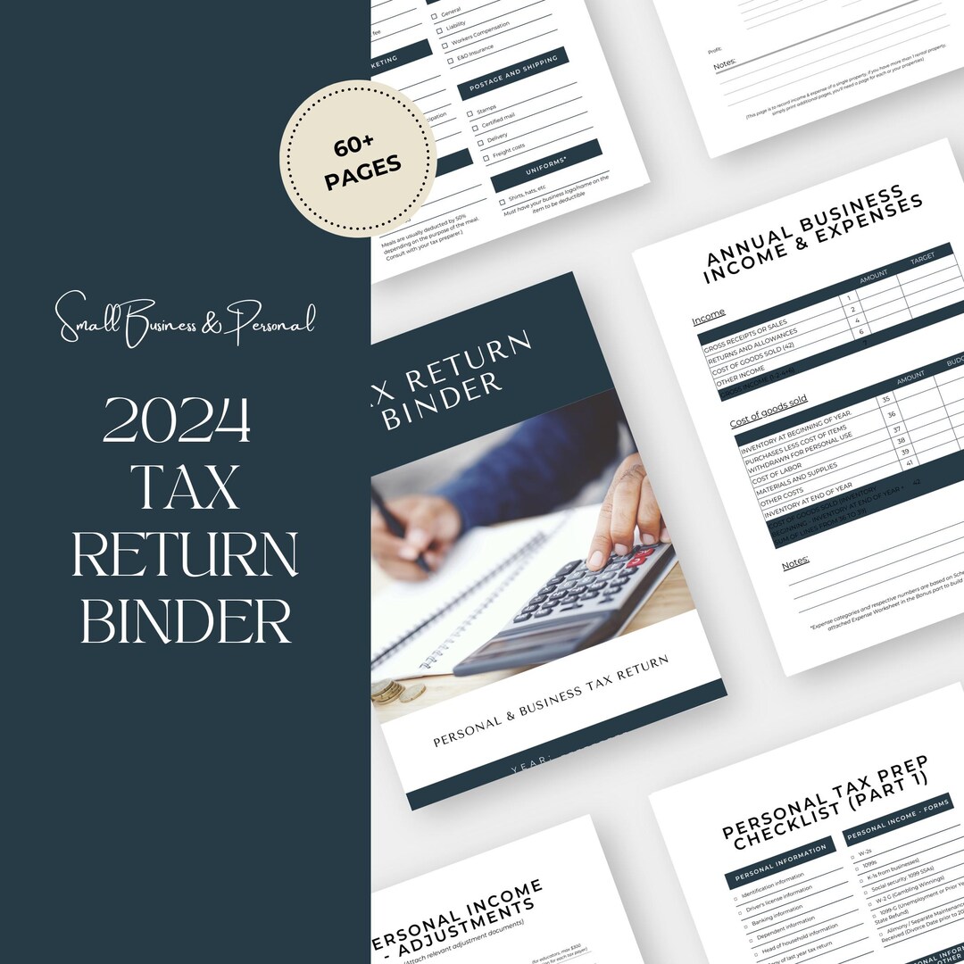2024 Tax Return Binder (for Personal & Small Business Tax Return ...