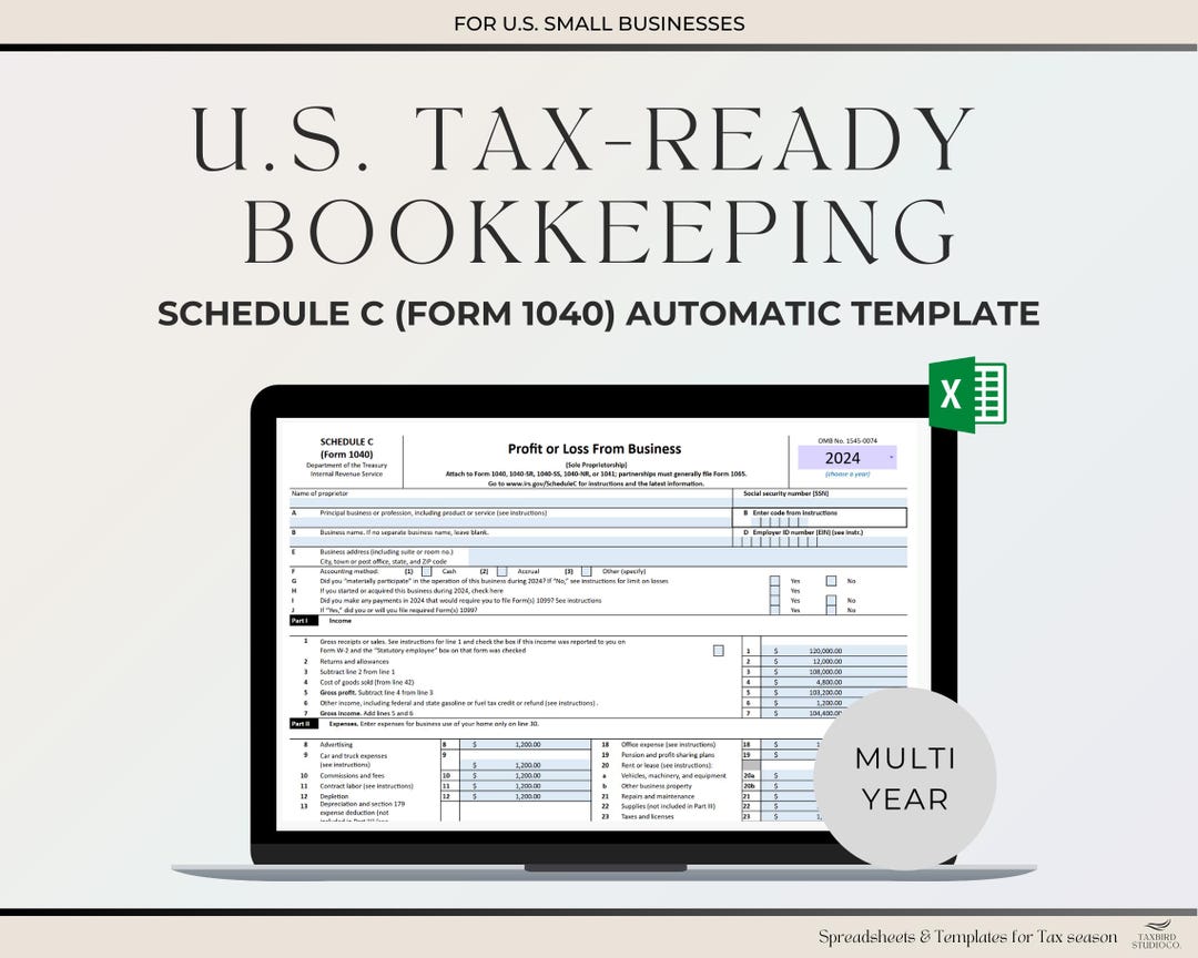Schedule C Bookkeeping Template for Tax Season (US) – Radiant Rainbow ...