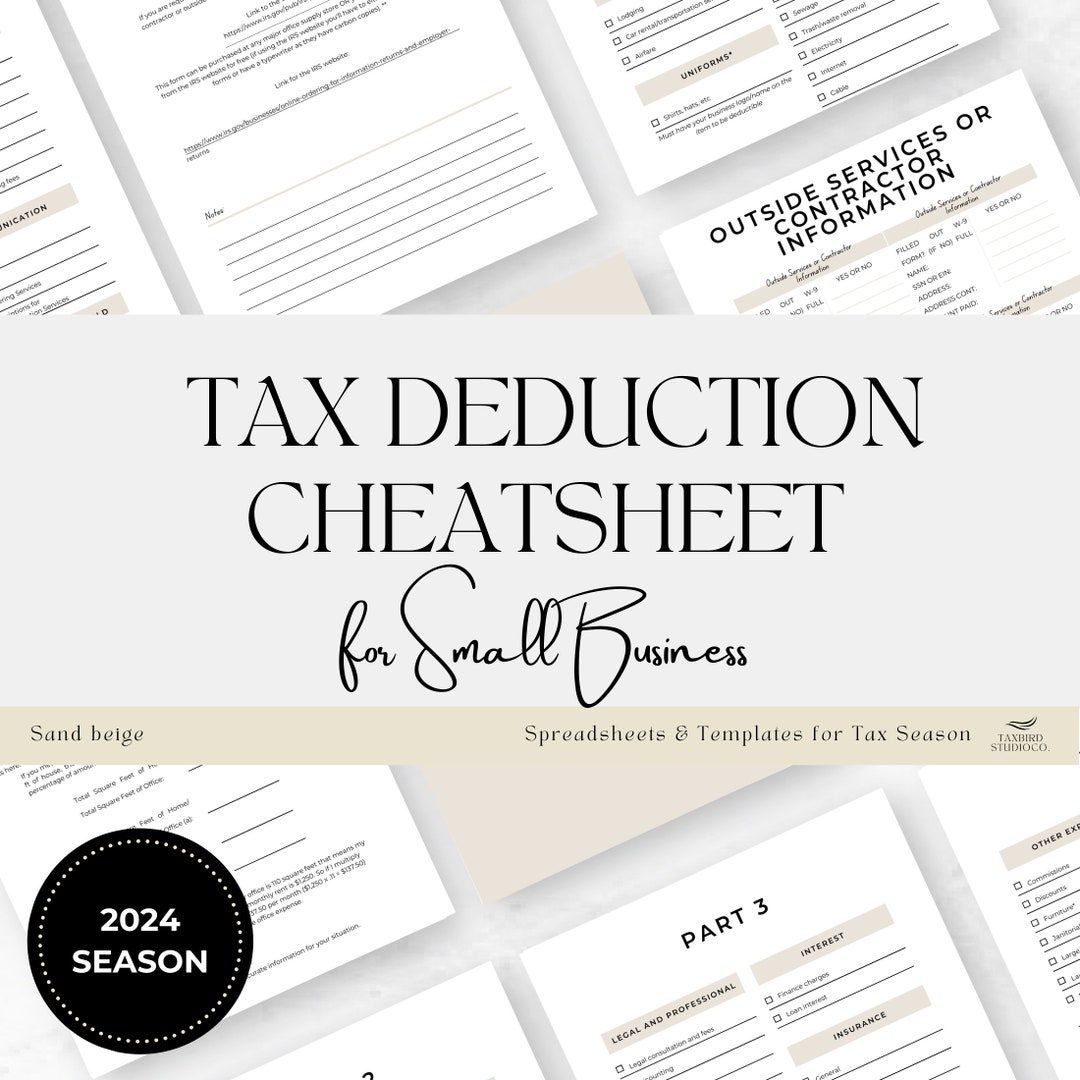 Small Business Tax Deductions Cheat Sheet Tax (Instant Download) - Etsy