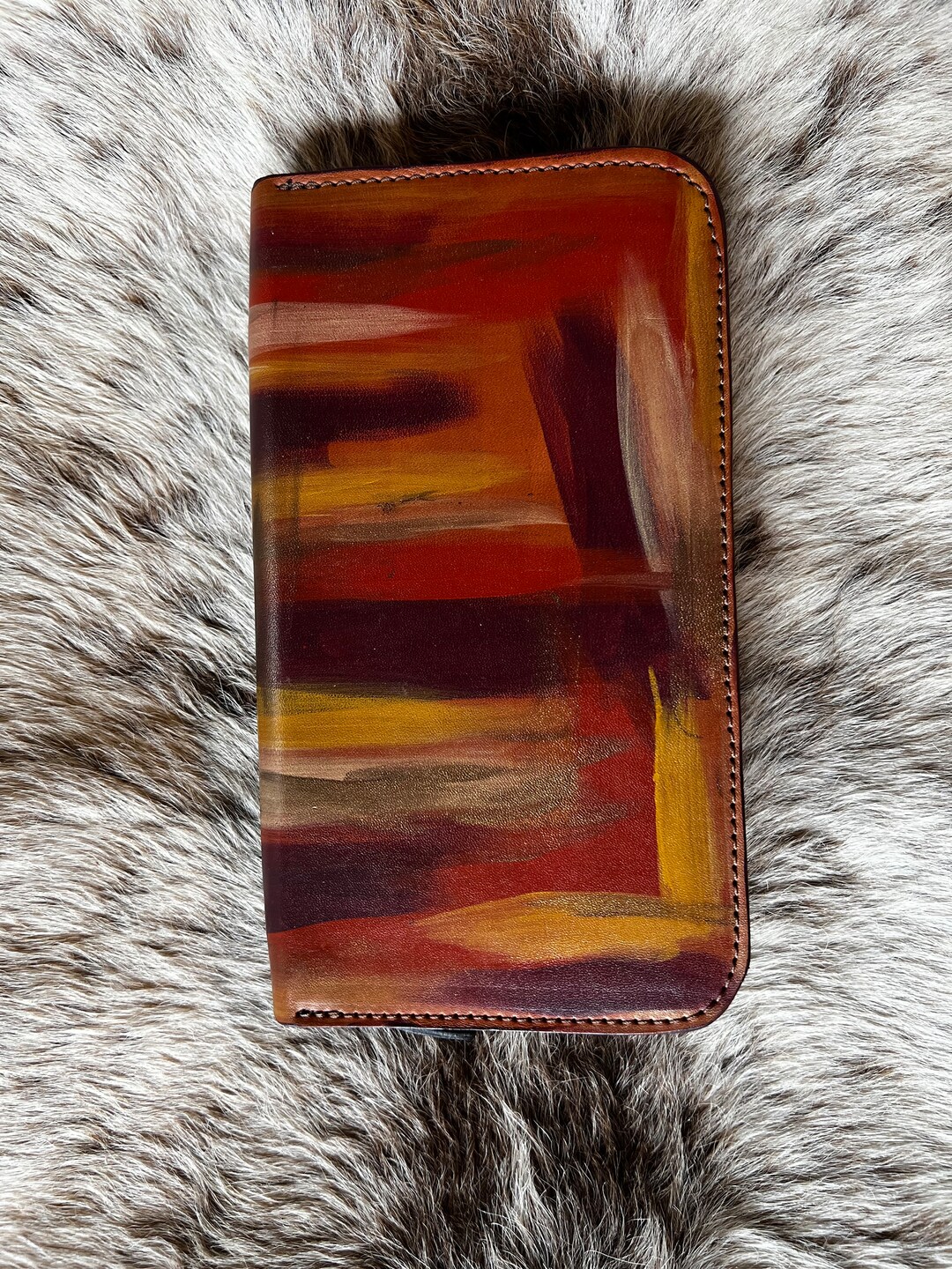 Australian Hand Made Genuine Leather Long Wallet, Zippered Wallet ...