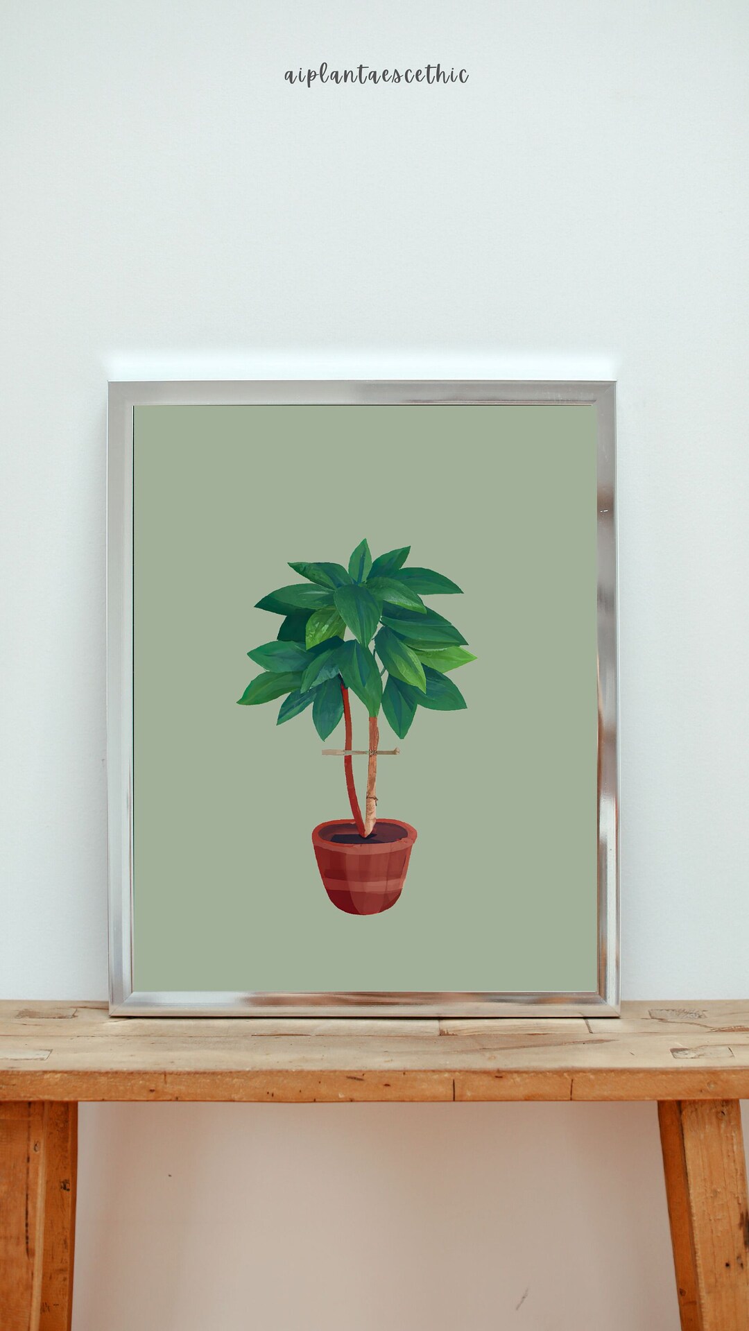 Chinese Evergreens Digital Wall Art Print, Digital Botanical Plants Art ...