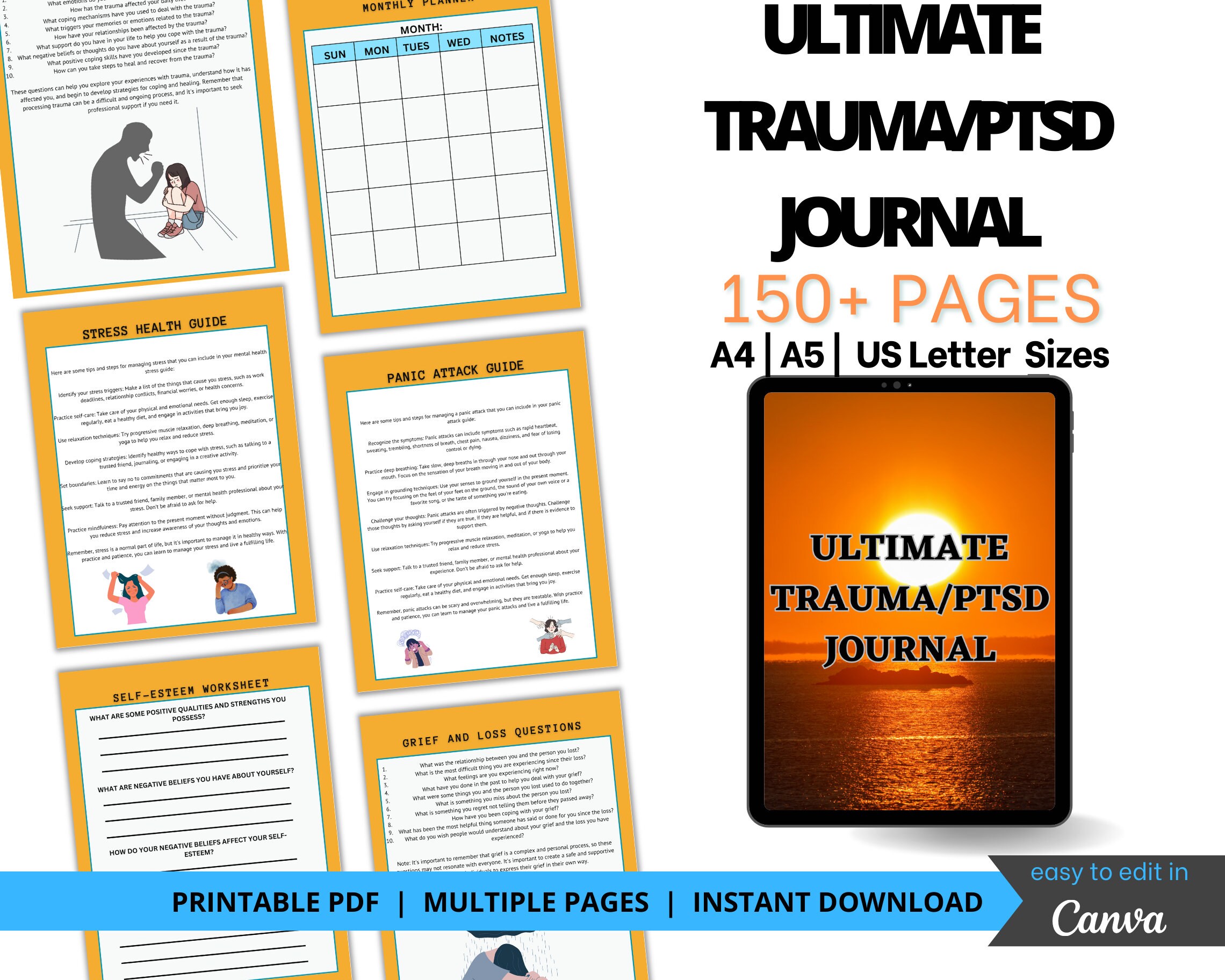 PTSD Journal | Trauma Planner | Trauma Healing Workbook | Therapy ...