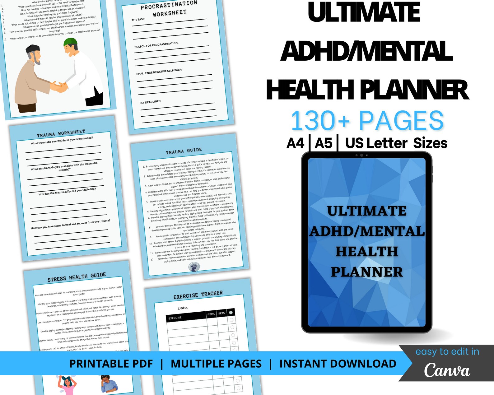 Printable ADHD Planner ADHD Planner ADHD Worksheets Adhd - Etsy