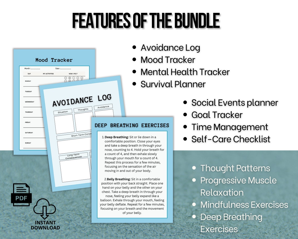 Social Anxiety Journal Anxiety Tracker Self-care Planner Mental Health ...