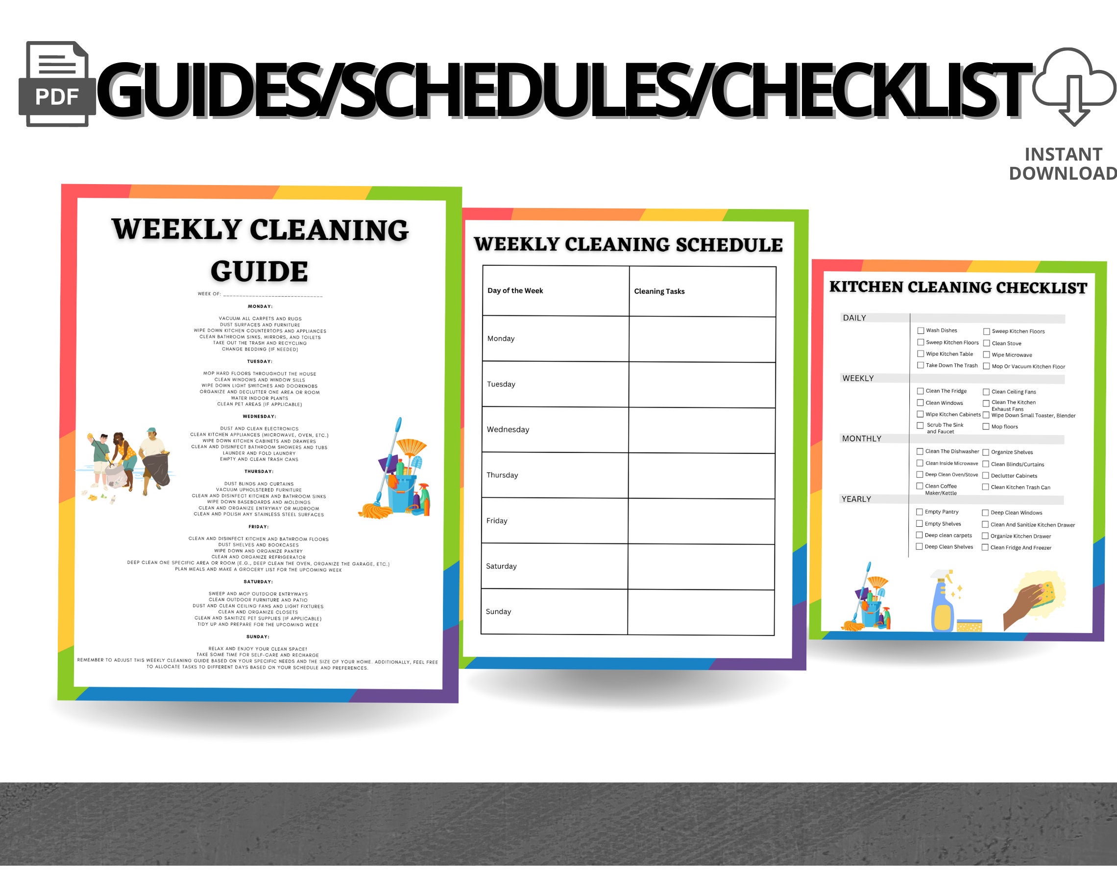 Kids Cleaning Planner Cleaning Schedule Cleaning Planner ADHD Cleaning ...
