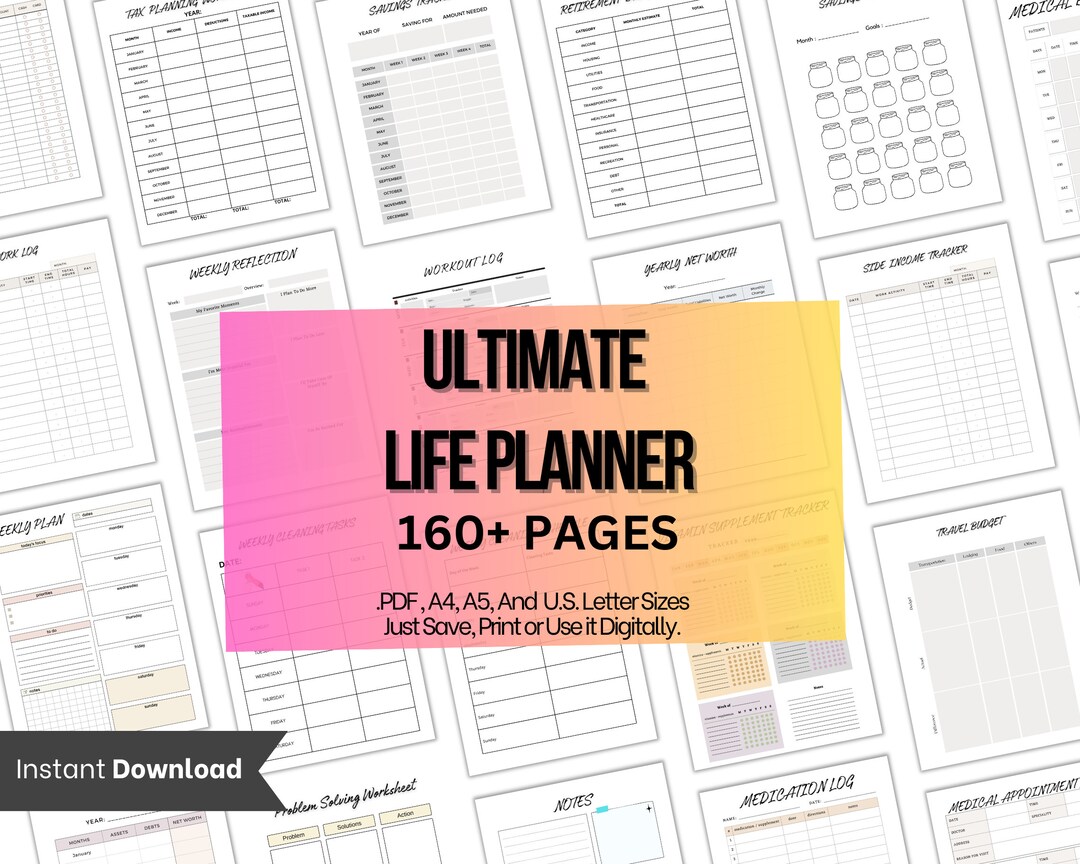 Ultimate Life Planner | Life Planner Printable | Printable Life Planner ...