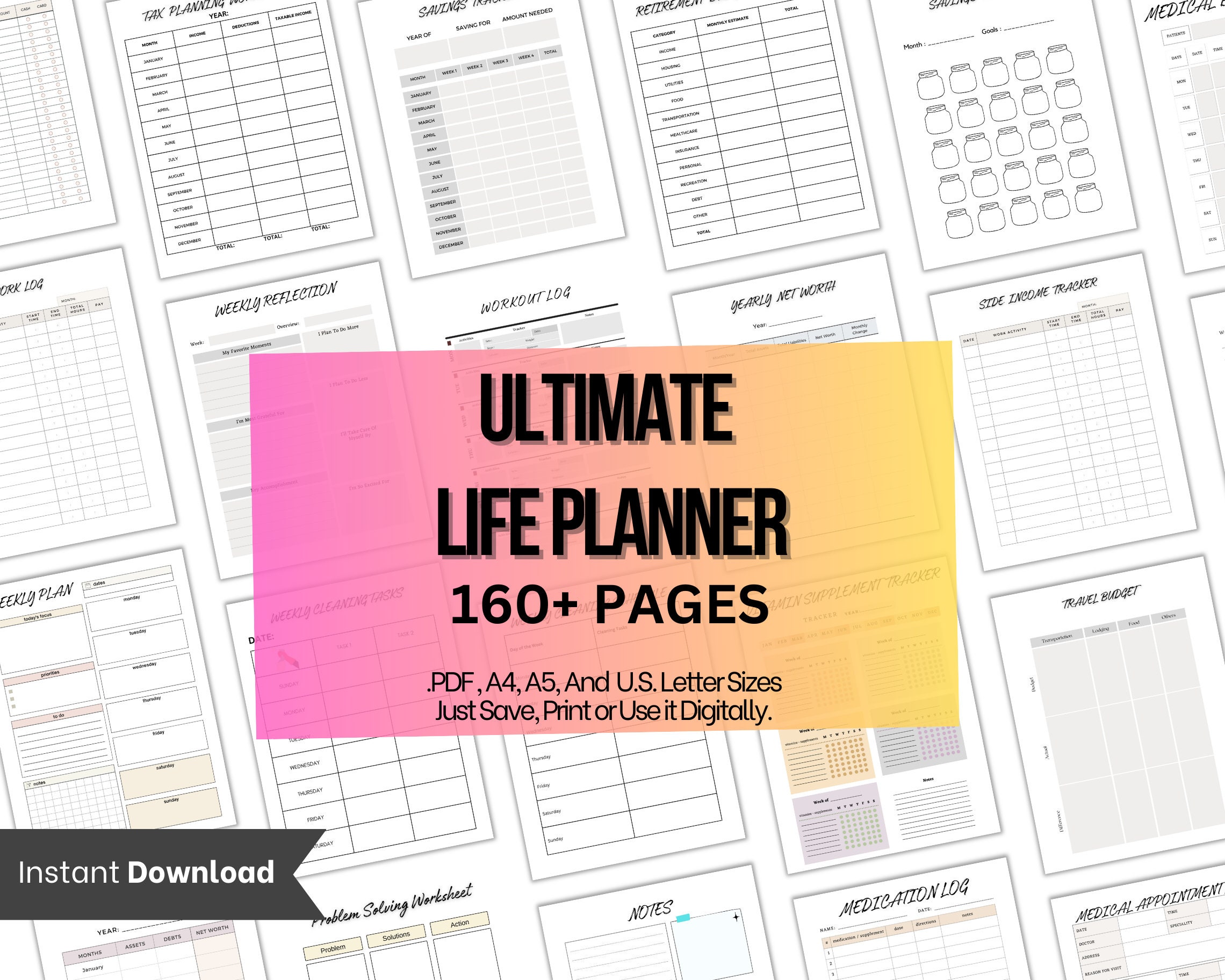 Ultimate Life Planner Life Planner Printable Printable Life Planner ...