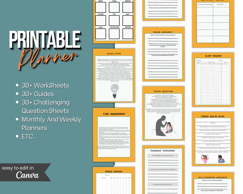 PTSD Journal | Trauma Planner | Trauma Healing Workbook | Therapy ...