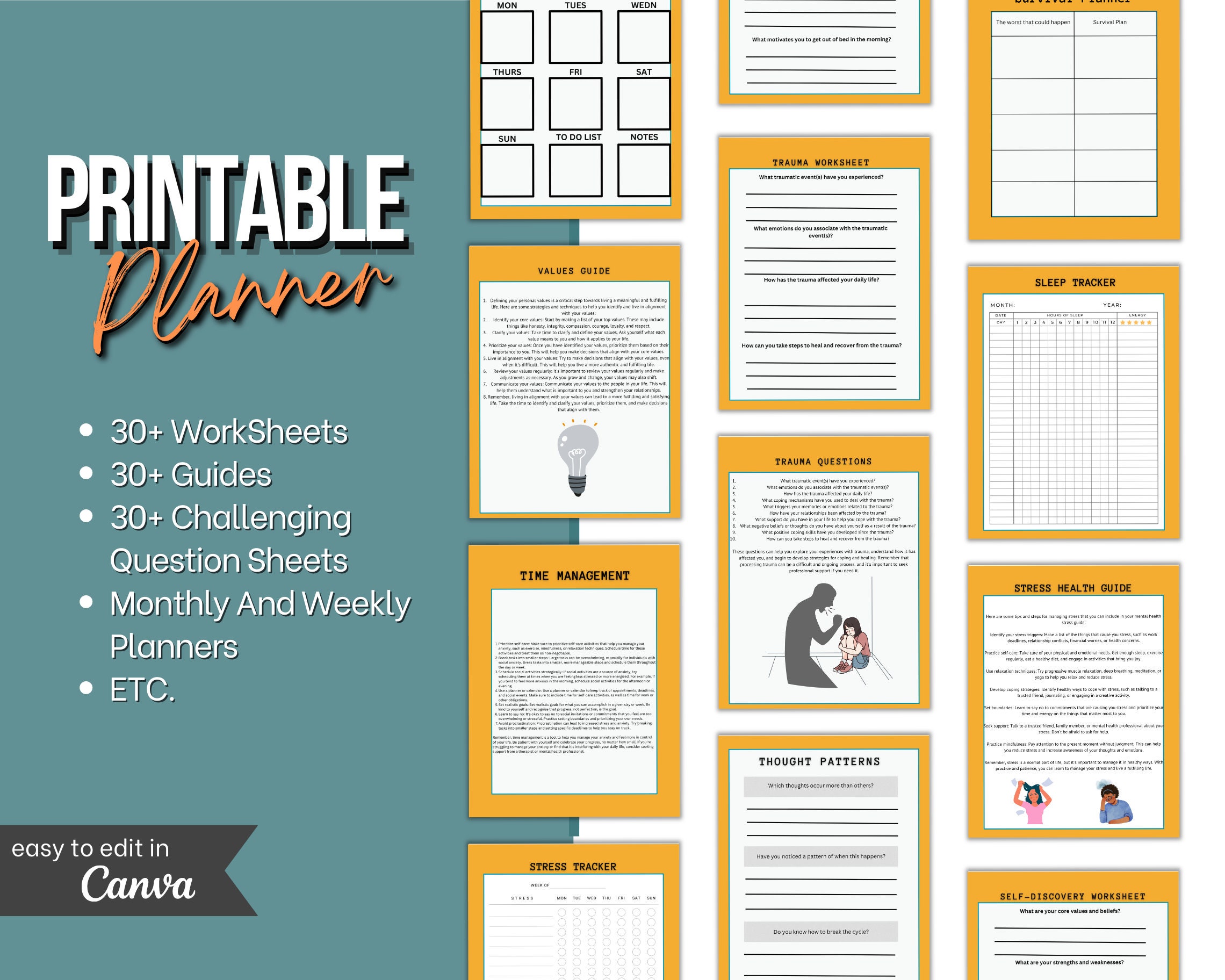 PTSD Journal | Trauma Planner | Trauma Healing Workbook | Therapy ...