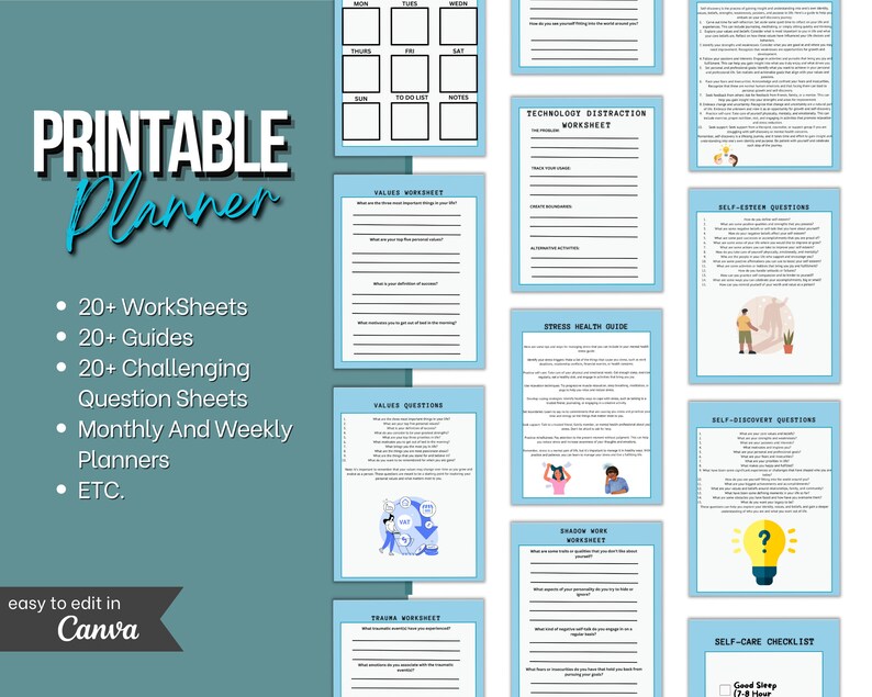 Printable ADHD Planner ADHD Planner ADHD Worksheets Adhd Therapy ...