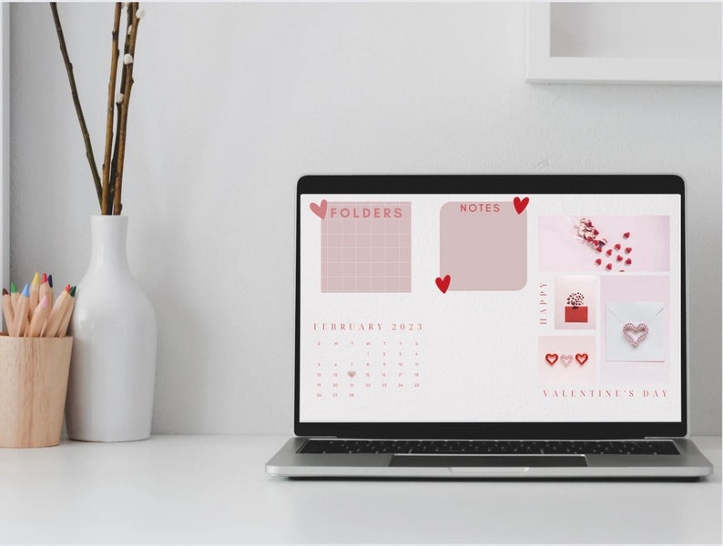 February Valentines Desktop Wallpaper - Etsy