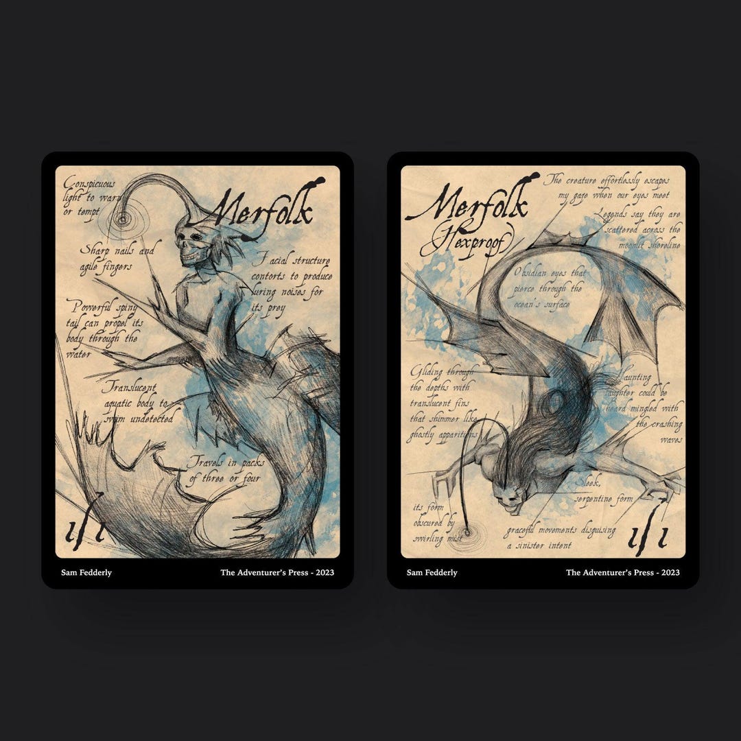 Merfolk Token Pack for Magic the Gathering MTG: 4 Pack 1/1 Merfolk, 1/1 ...