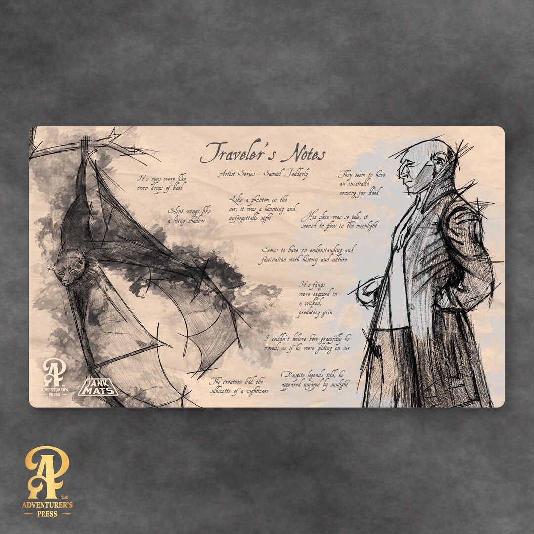 Vampire/bat TCG Playmat, 14x24 - Etsy