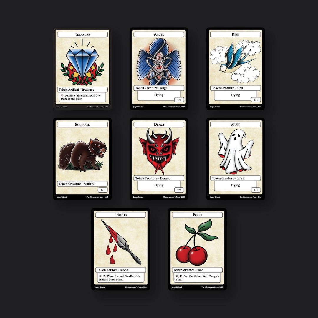 MTG Token Pack: Treasure, Angel, Bird, Squirrel, Demon, Spirit, Blood ...