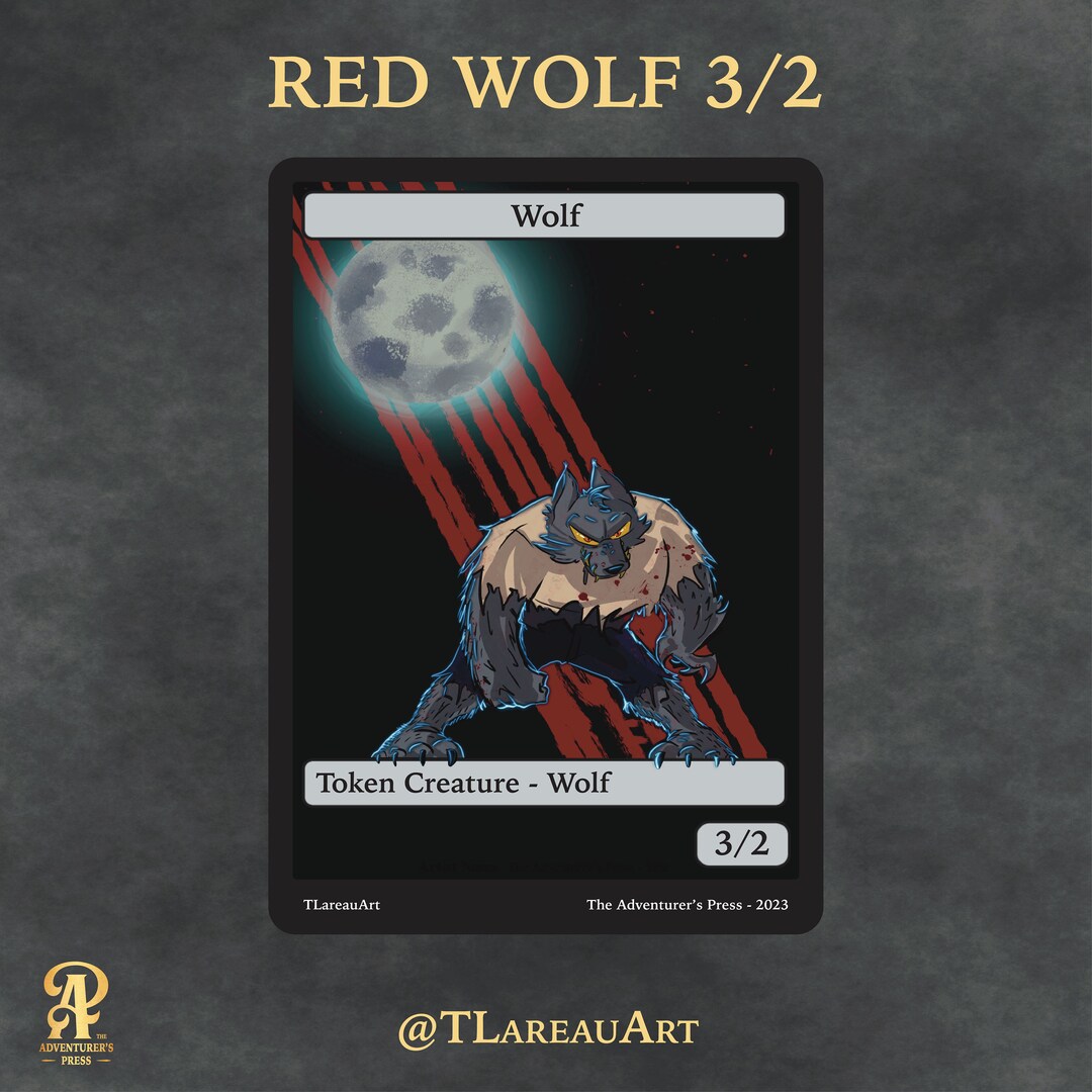 Ficha de lobo para Magic the Gathering: ficha MTG de ficha de lobo 3/2 ...