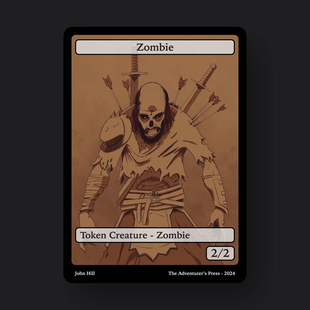 Zombie Token Pack for Magic the Gathering MTG: 4 Pack 2/2 Zombie Tokens ...