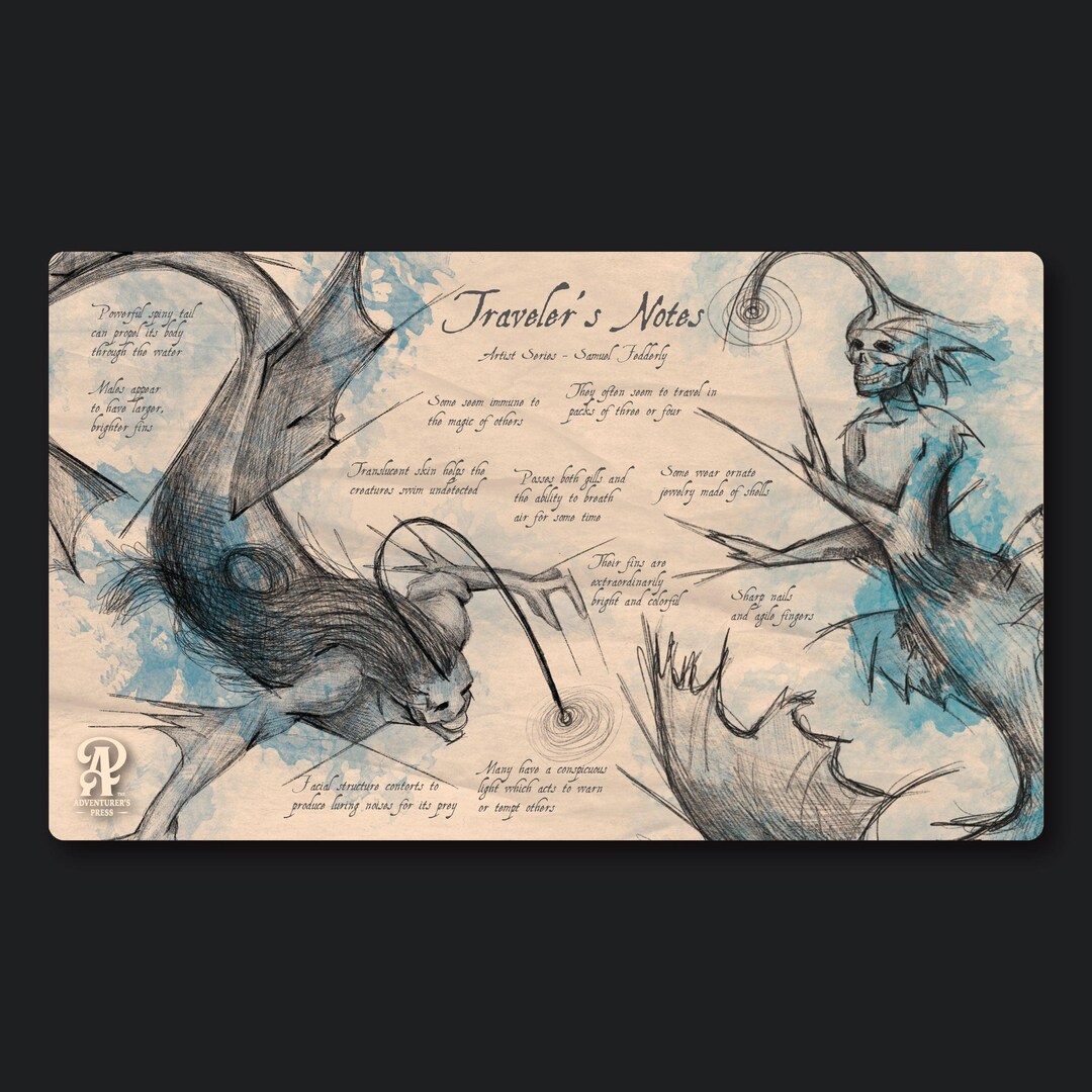 Merfolk TCG Playmat, 14x24 Desk Pad Gaming Mat for Magic the Gathering ...