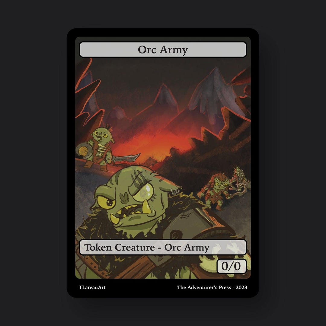 Orc Army Token Pack for Magic the Gathering MTG: 4 Pack 0/0 Orc Army ...