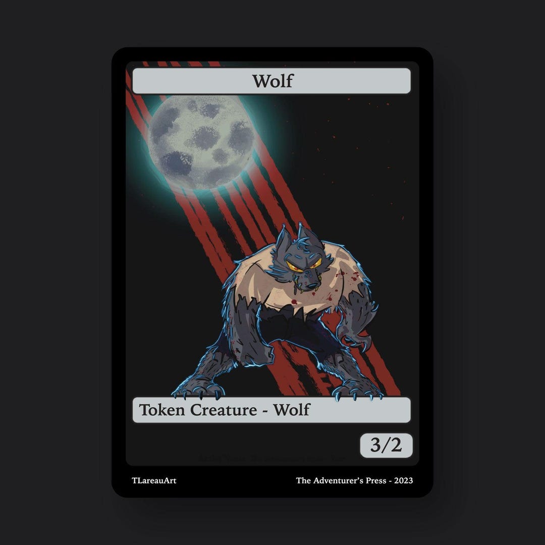 Wolf Token Pack for Magic the Gathering MTG: 4 Pack 3/2 Wolf Tokens ...
