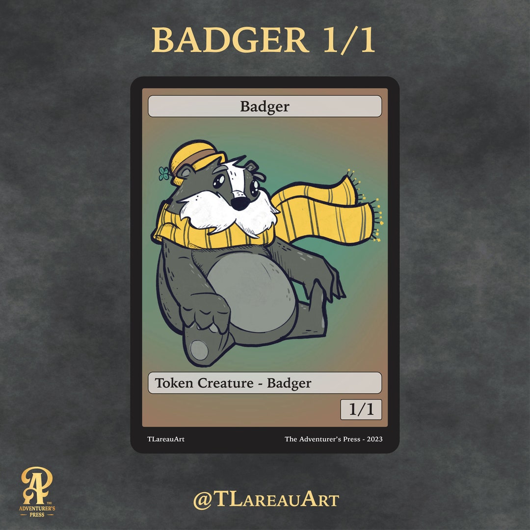 Badger Token for Magic the Gathering: 1/1 Badger Token MTG Token, 4 ...