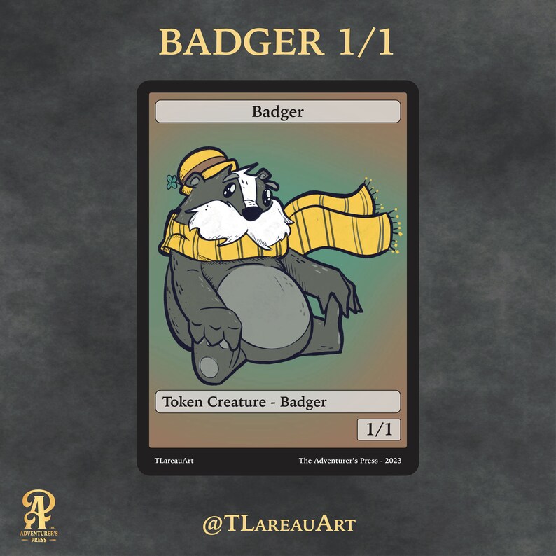 Badger Token for Magic the Gathering: 1/1 Badger Token MTG Token, 4 ...