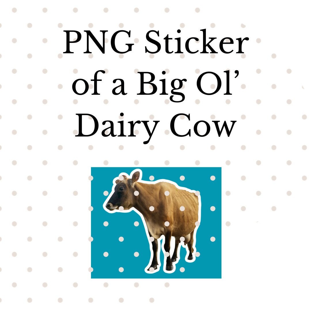 Cow Sticker PNG File, Real Cow, Cow Digital Download, Ready to Print ...