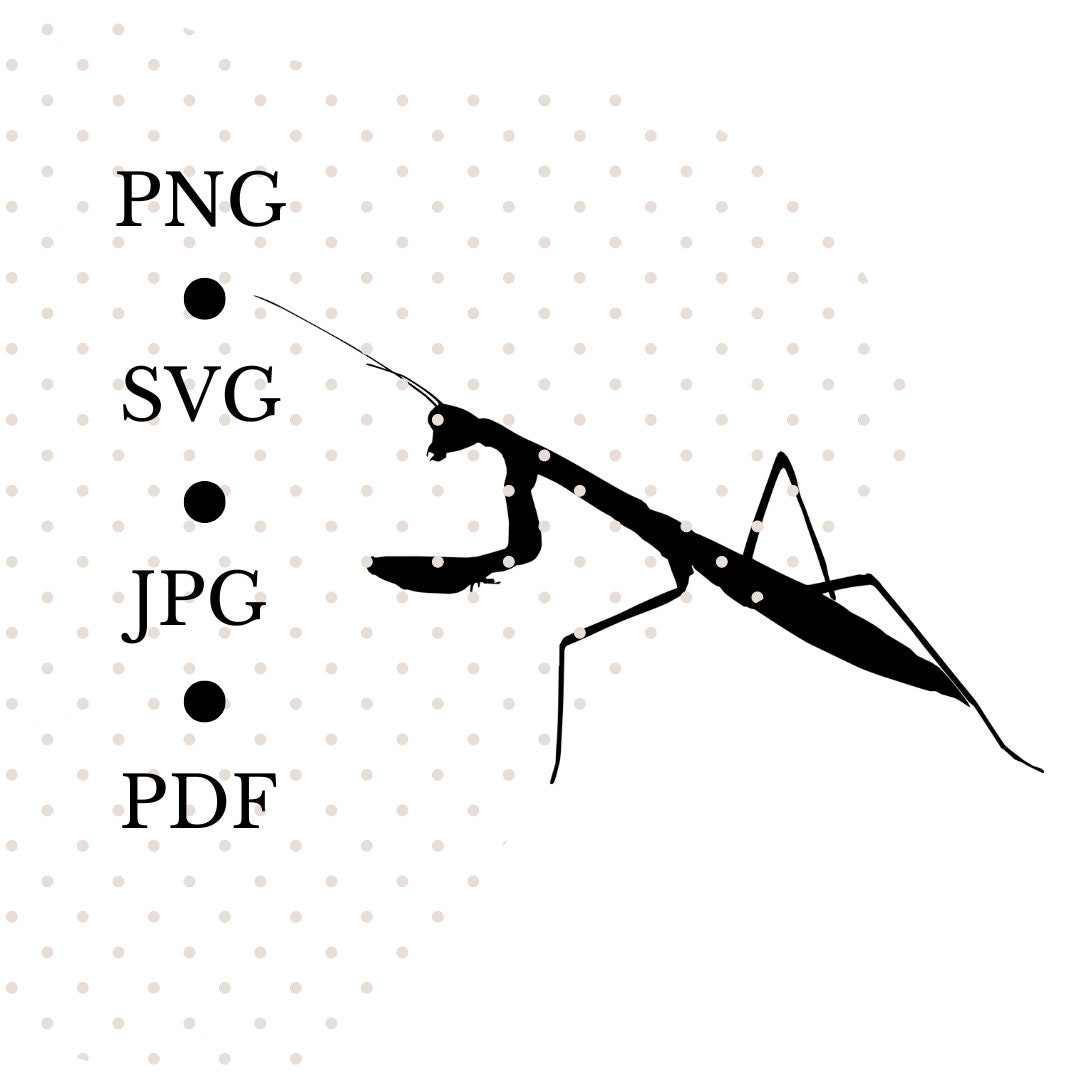 Praying Mantis Solid Black SVG File, Garden Bugs, Garden Insect, Insect ...