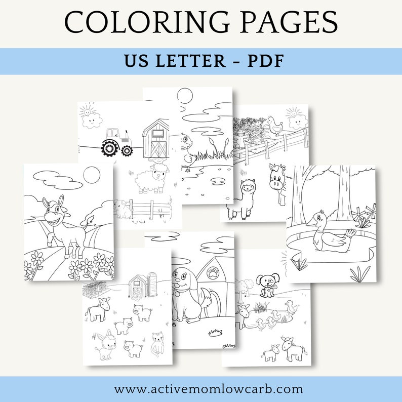 Fun on the Farm Coloring Printable - Etsy