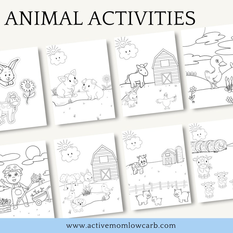 Fun on the Farm Coloring Printable - Etsy