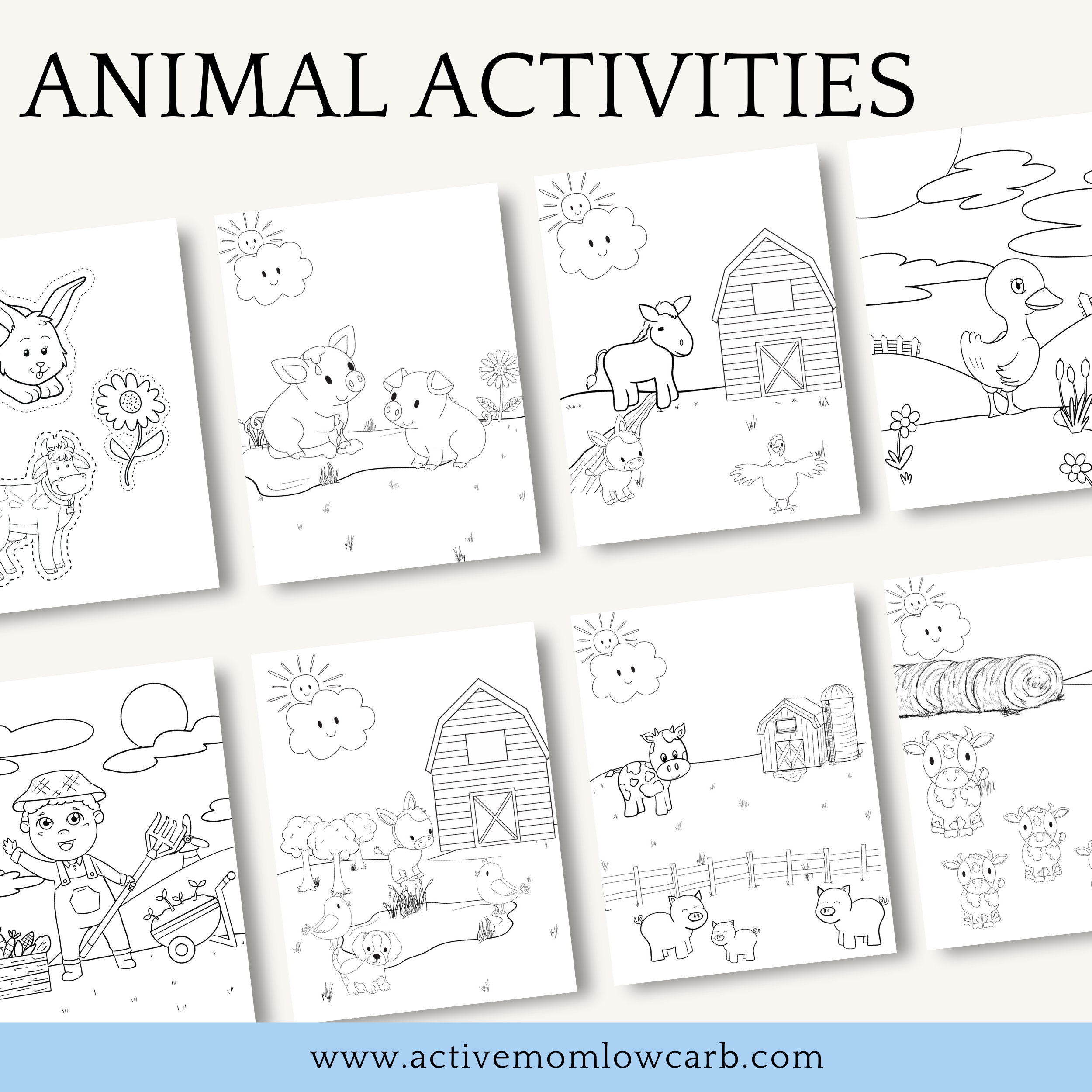 Fun on the Farm Coloring Printable - Etsy