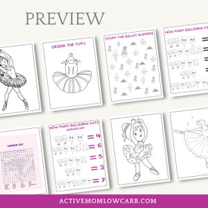 Ballerina Coloring Pages PDF, Girls Activities Book, Color Games ...