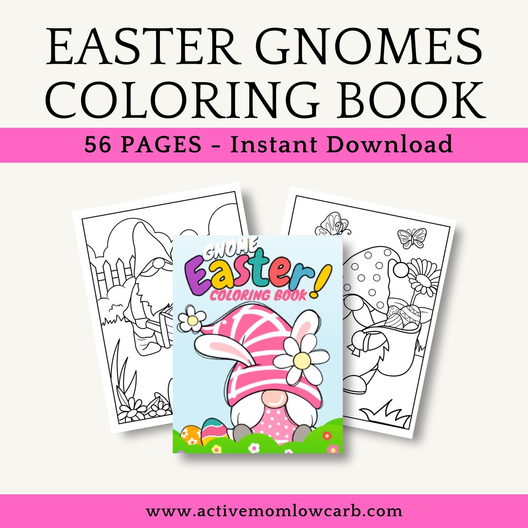 Easter Gnome Coloring Pages - Etsy