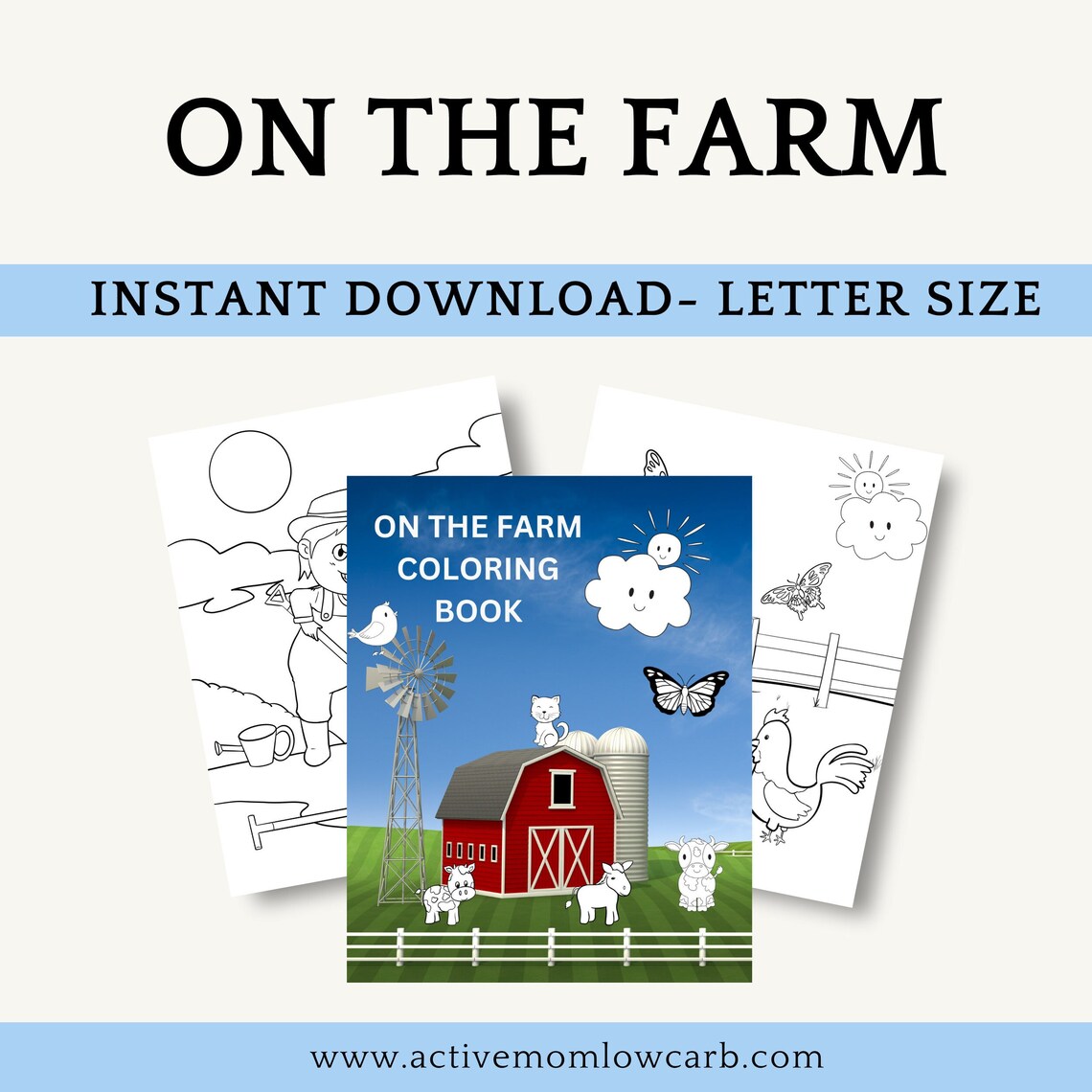 Fun on the Farm Coloring Printable - Etsy