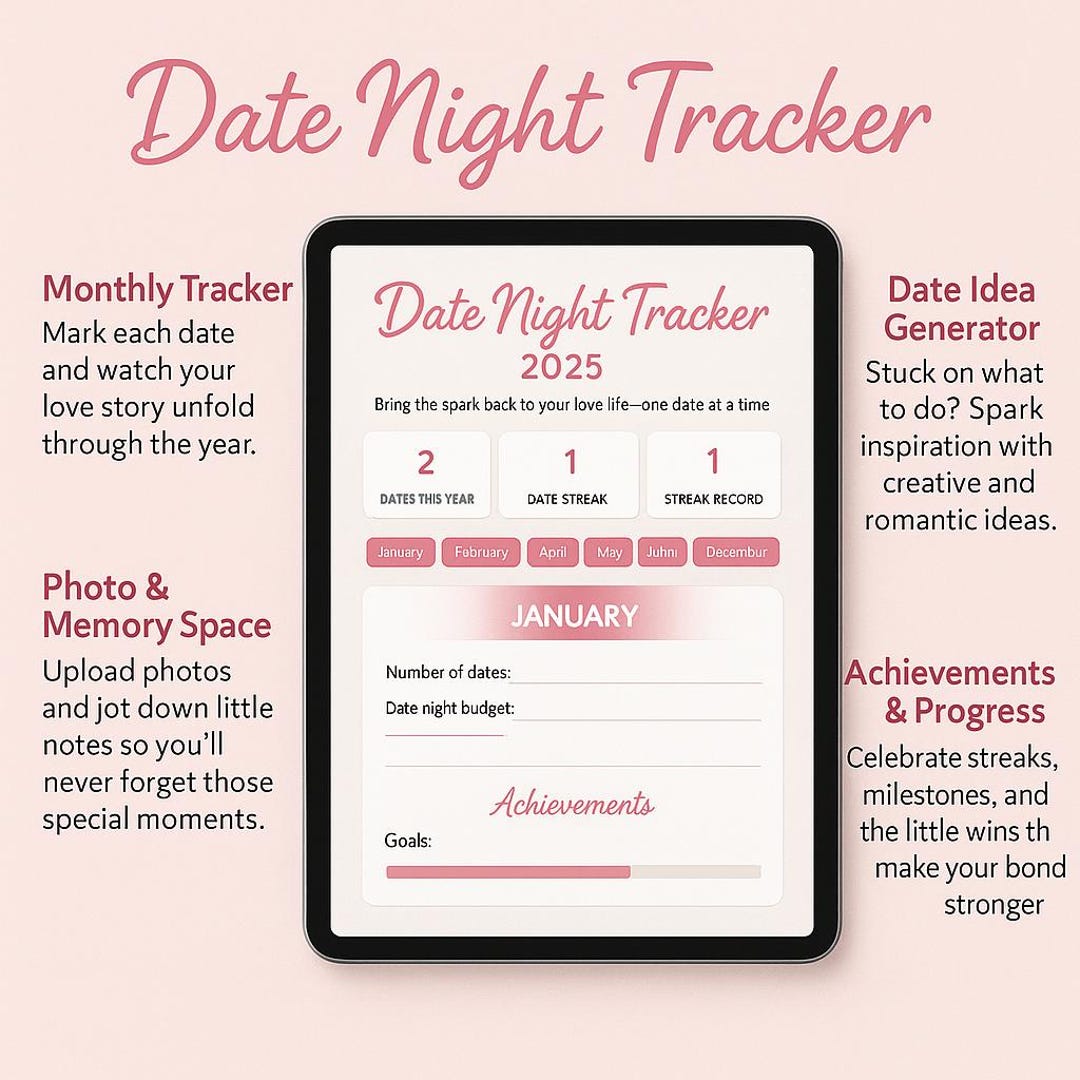 Romantic Date Night Tracker: Couples Planner & Idea Generator (PDF ...