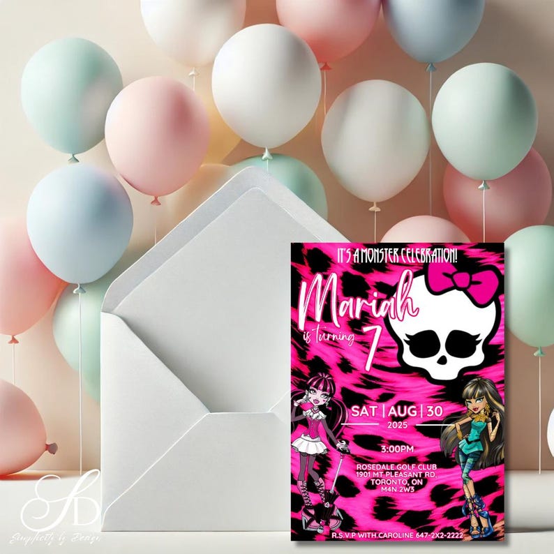 Editable Monster High Birthday Invitation | Printable Party Invite ...