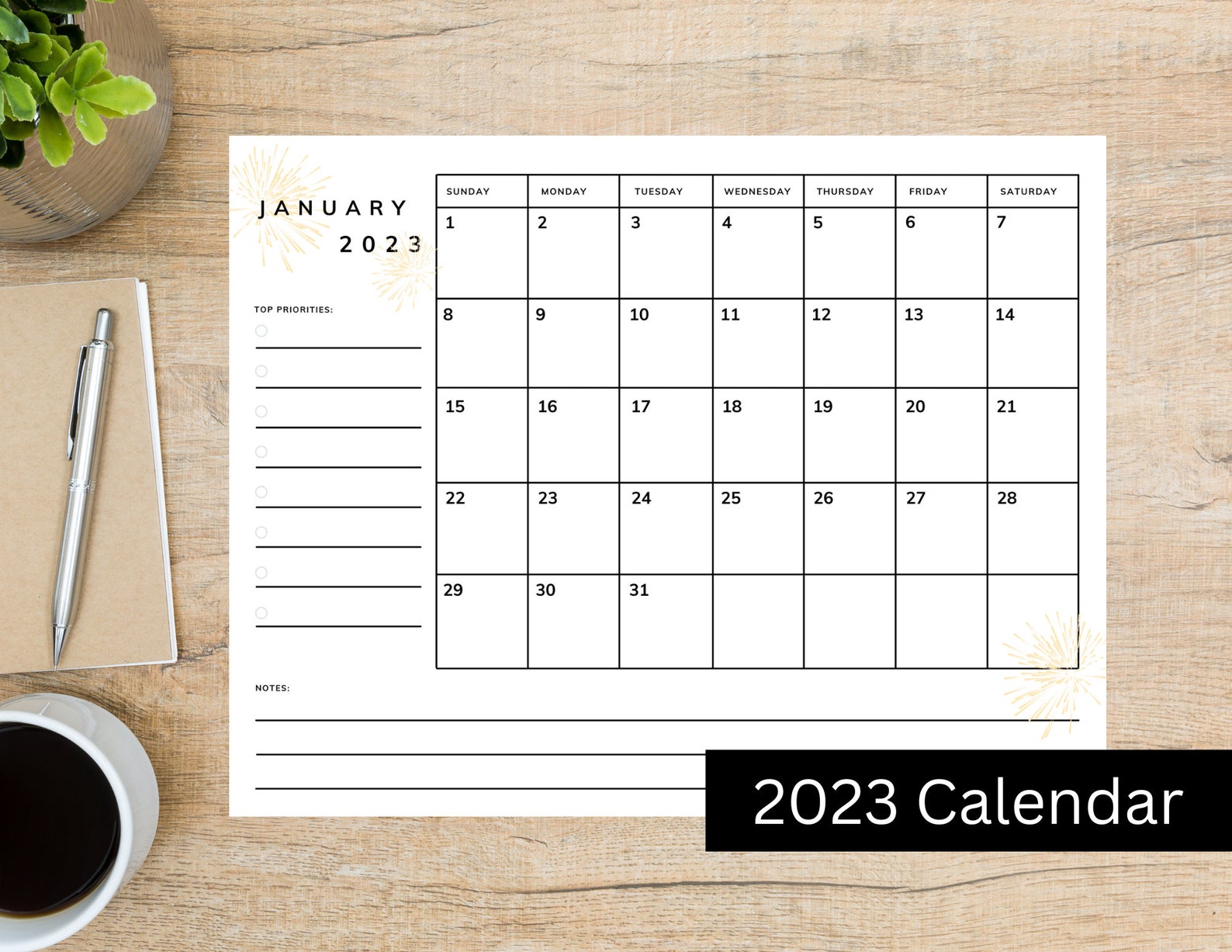 2023 Calendar | Printable Jan - Dec 2023 Calendar | Festive 2023 ...