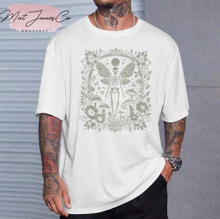 Therian Grunge Fairycore Shirt, Floral Aesthetic Skeleton Shirt ...