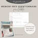 Kids School Memory Box: Interview Questions, Keepsake File (PDF ...